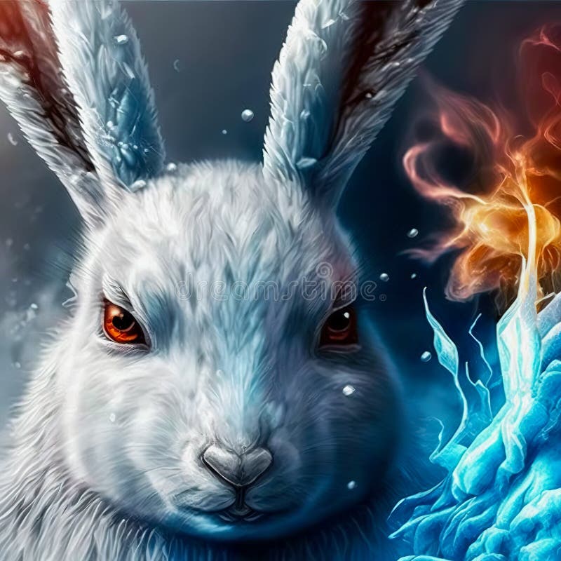 Animal Fighting. Abstract Fire and Ice Element Against. Heat and Cold ...