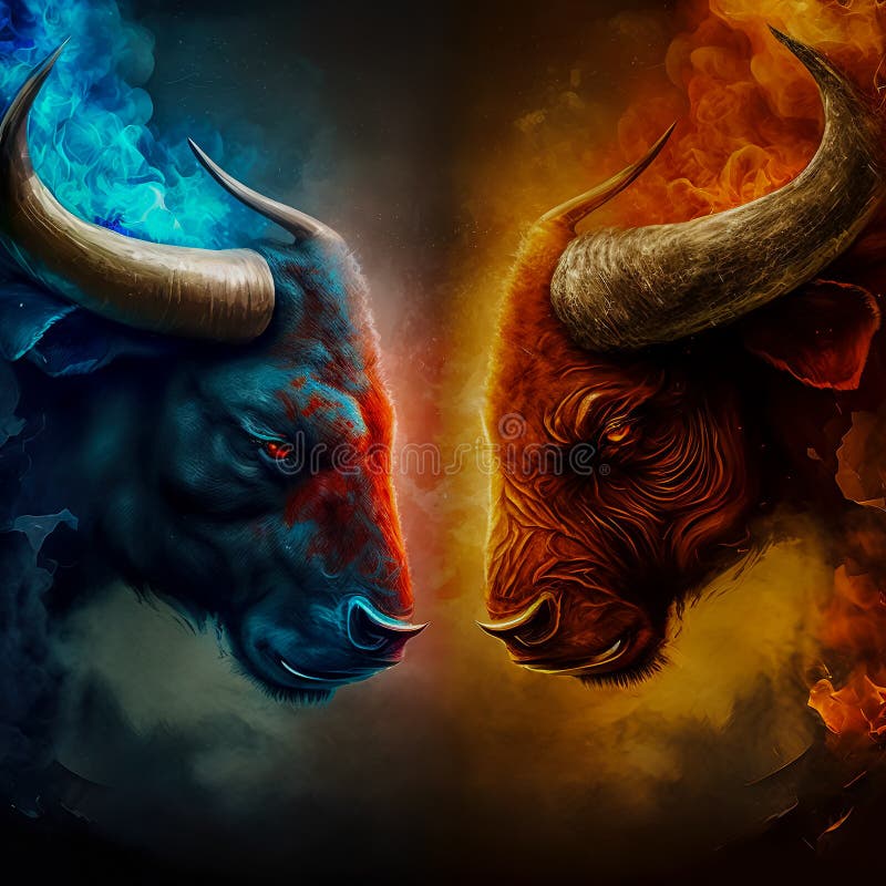 Animal Fighting. Abstract Fire and Ice Element Against. Heat and Cold ...