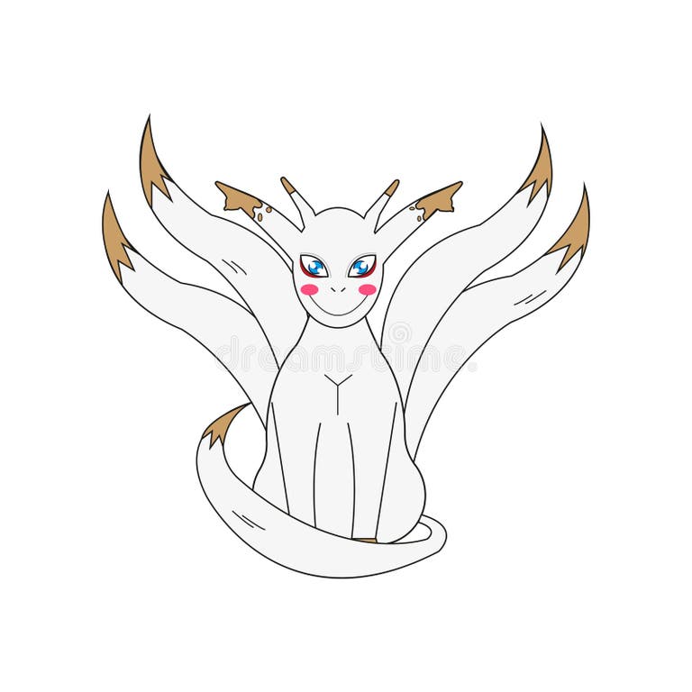 Animal with Five Tail. Vector Illustration Stock Vector - Illustration ...
