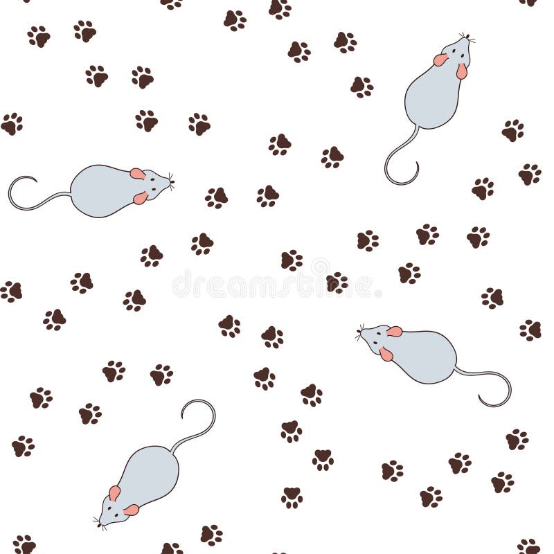 Animal Footprints and Mice Seamless Background Stock Vector ...