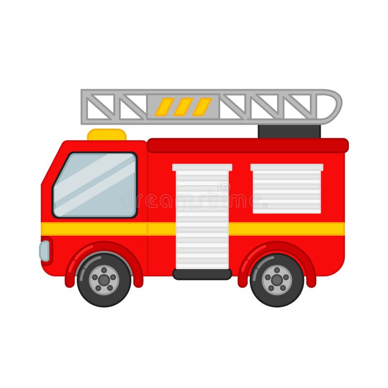 Vector Illustration of a Fire Engine. Stock Vector - Illustration of ...