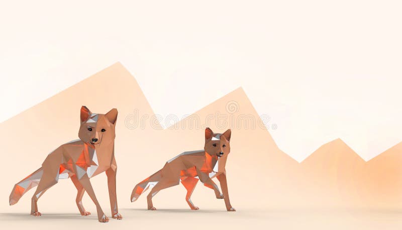Animal Fox Low Poly Orange Geometric Triangle Creative Ideas Concept on ...
