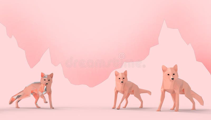 Animal Fox Low Poly Red Geometric Triangle Creative Ideas Concept on ...