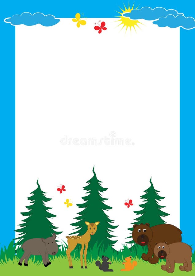 Animals frame stock vector. Illustration of blue, nature - 17796229