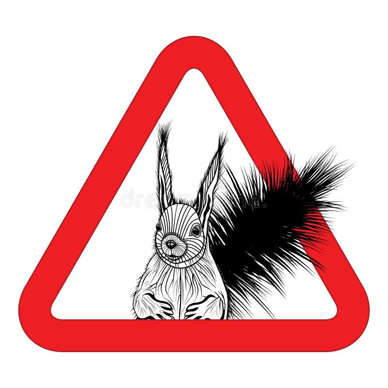 Animal Free, Sign Warning Squirrel Zone Vector Stock Vector ...