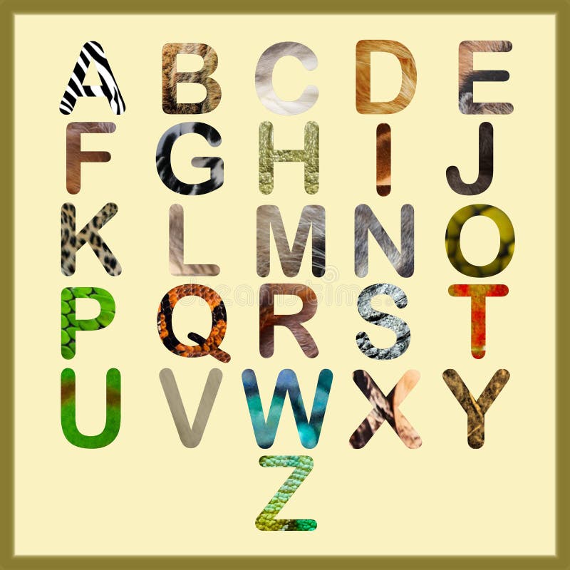 Animal Fur ABC, Digital Art Stock Illustration - Illustration of group ...