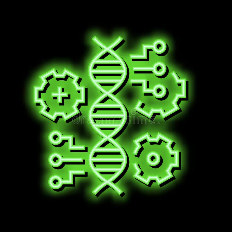 Animal Genetic Neon Glow Icon Illustration Stock Vector - Illustration ...