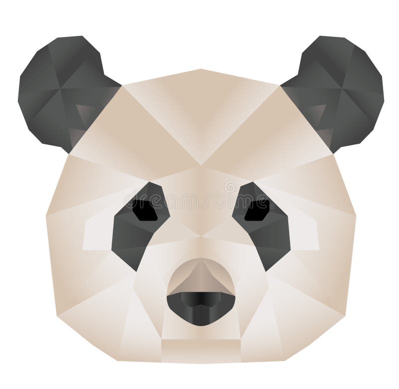 Animal geometric panda stock vector. Illustration of mascot - 236408452