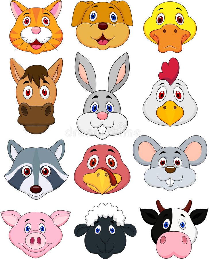 Cartoon animal head icon stock vector. Illustration of mascot - 33236443