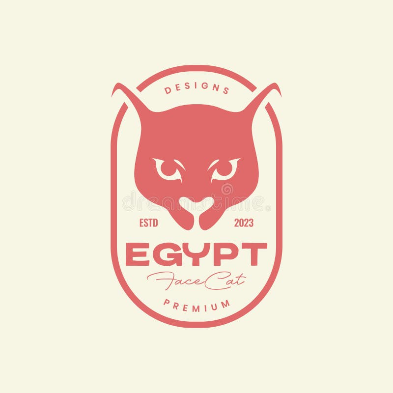 Animal Head Cat Egypt Vintage Badge Logo Design Vector Stock Vector ...