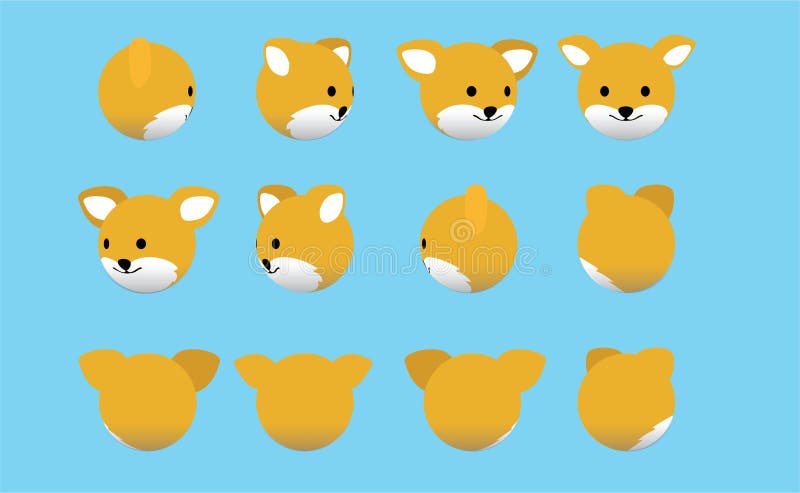 Animal Head Dingo Animate Spinning Vector Illustration Stock Vector ...