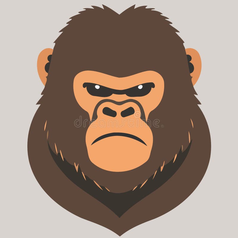 Animal Head Mammal Primate Gorilla Stock Vector - Illustration of face ...