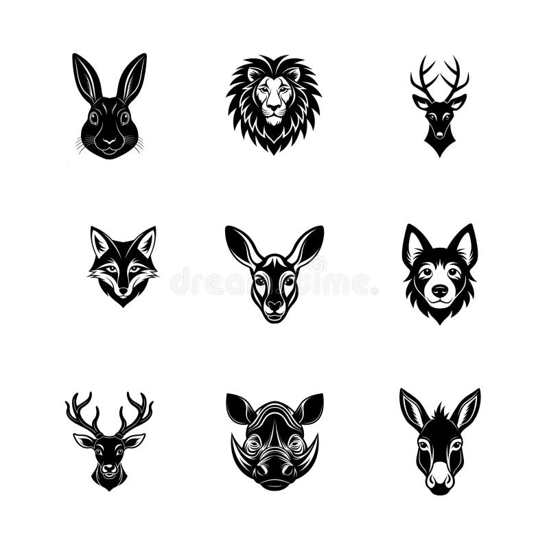 Animal Head Vector Art Design Stock Vector - Illustration of icon ...