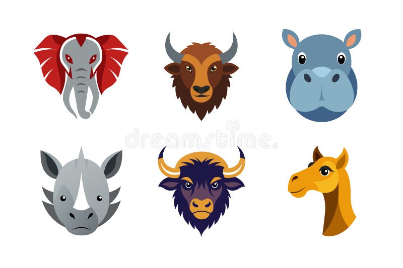 Animal Head Vector Stock Illustrations – 461,481 Animal Head Vector ...