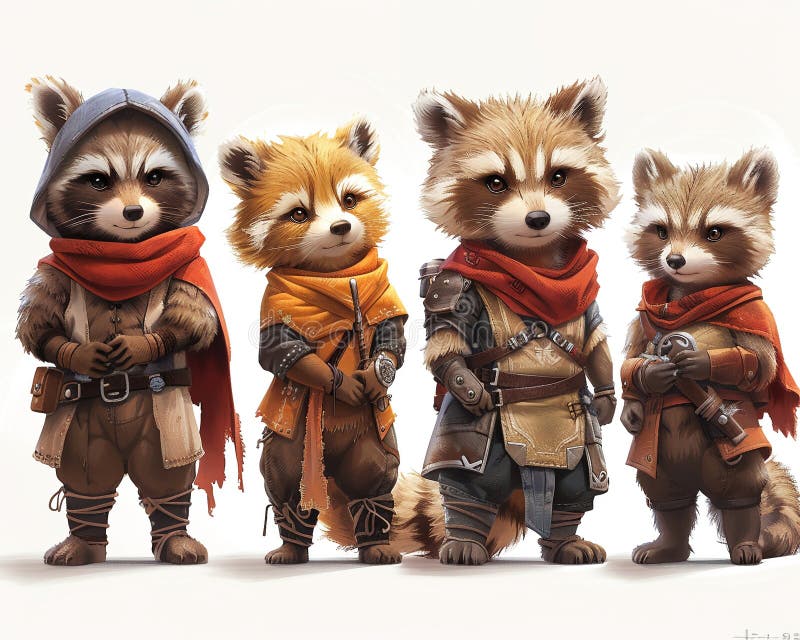 Animal Heroes in Cartoon Style Stock Image - Image of courageous ...