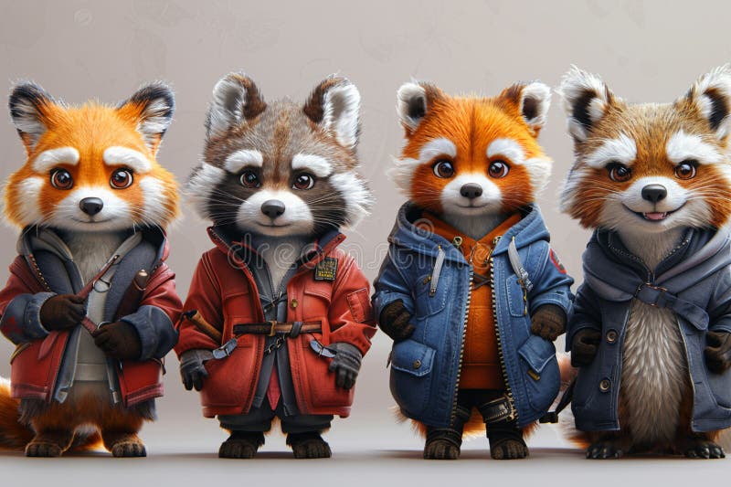 Animal Heroes in Cartoon Style Stock Photo - Image of journey, action ...