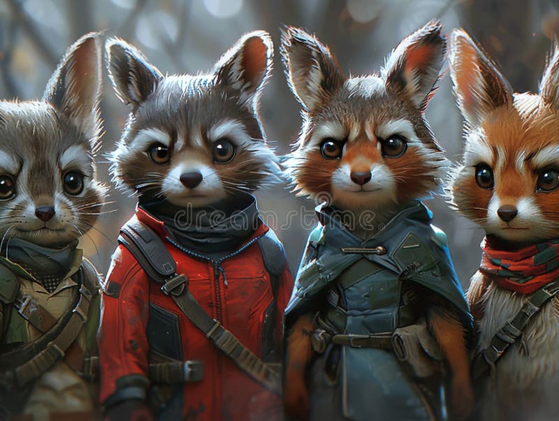 Animal Heroes in Cartoon Style Stock Photo - Image of creative ...