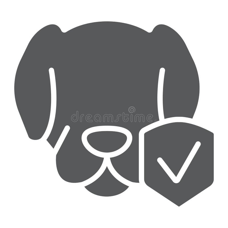 Animal Insurance Glyph Icon, Protection and Pets, Dog Protect Sign ...