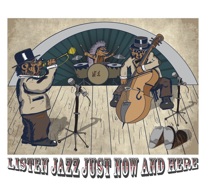 Animal jazz stock vector. Illustration of boards, stage - 41408158