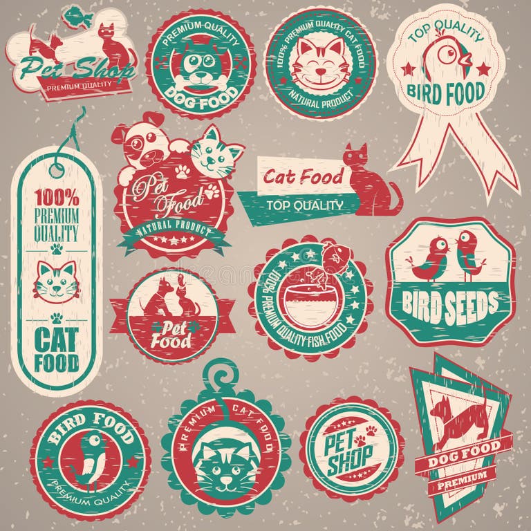 Animal Labels. Vector Illustration Decorative Design Stock Vector ...