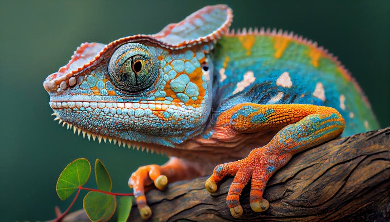 Animal Lizard in Nature, Multi Colored and Close Up ,generative AI ...