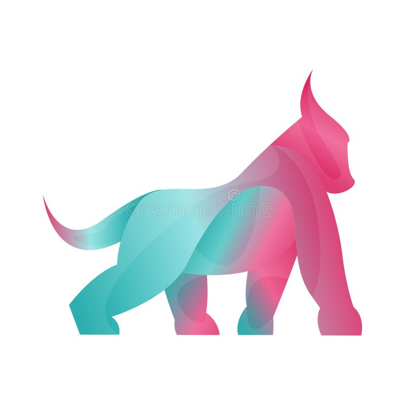 Animal Logo Gradient stock vector. Illustration of label - 332985690