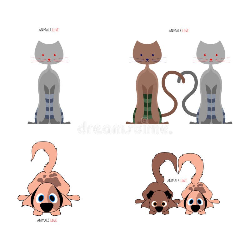 Animal love stock vector. Illustration of vector, heart - 83778662