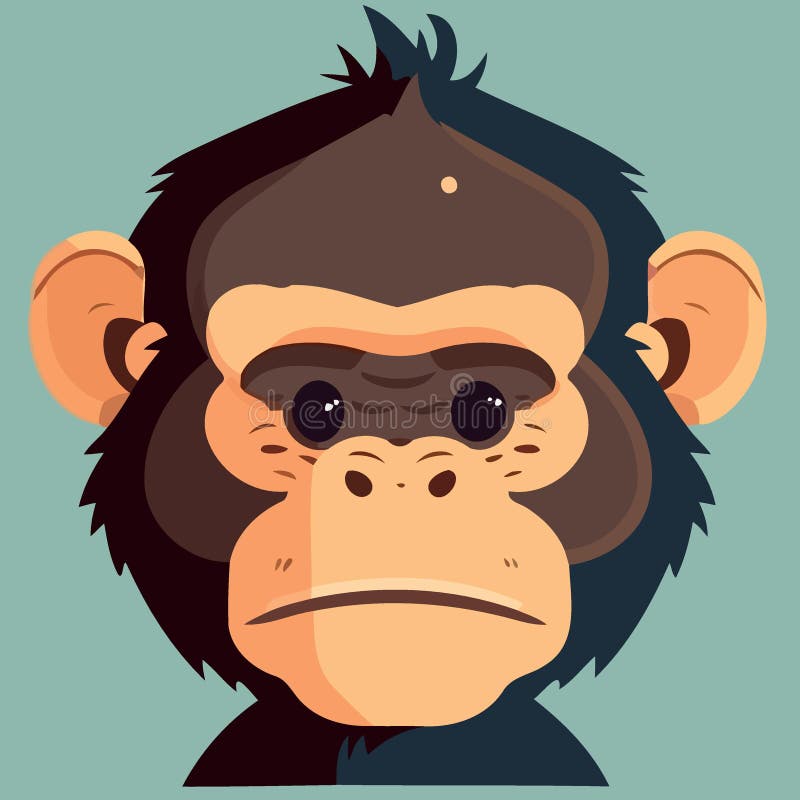 Animal Mammal Cute Primate Chimpanzee Stock Vector - Illustration of ...