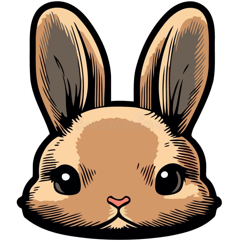 Animal Mammal Rabbit Bunny Head Stock Vector - Illustration of face ...