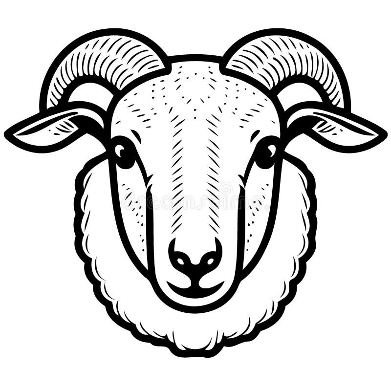 Animal mammal sheep head stock vector. Illustration of head - 268144942