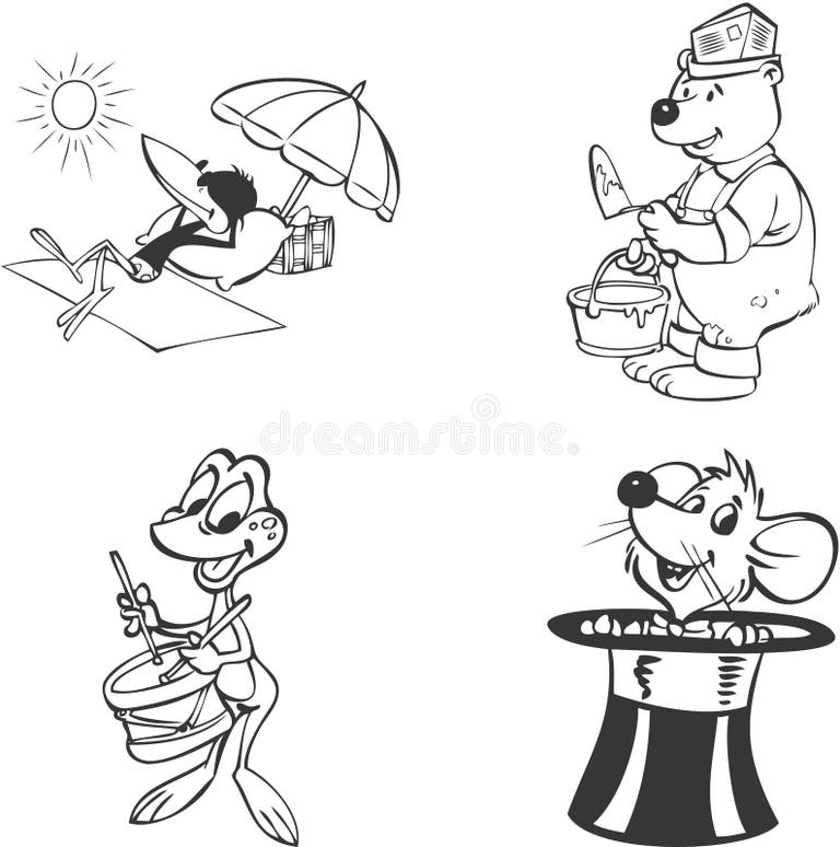 Cartoon Animal Mascots Stock Illustrations – 8,262 Cartoon Animal ...