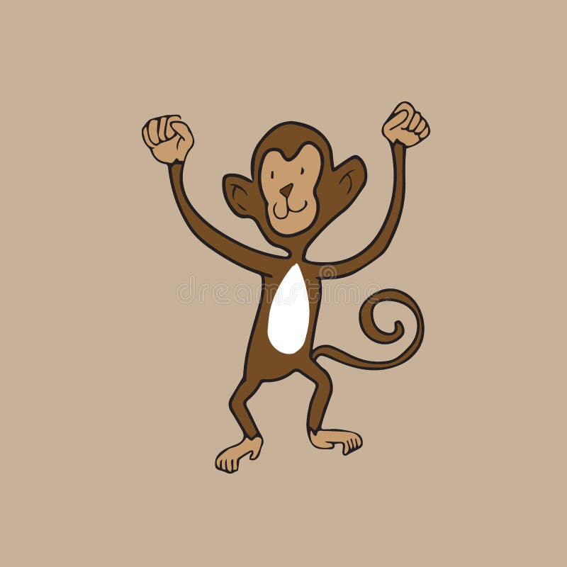 Animal monkey hands up stock vector. Illustration of animal - 74628934