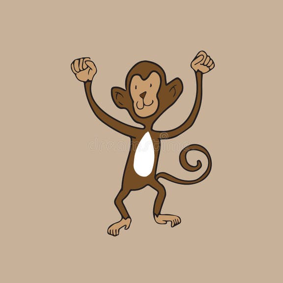 Animal monkey hands up stock vector. Illustration of animal - 74628934