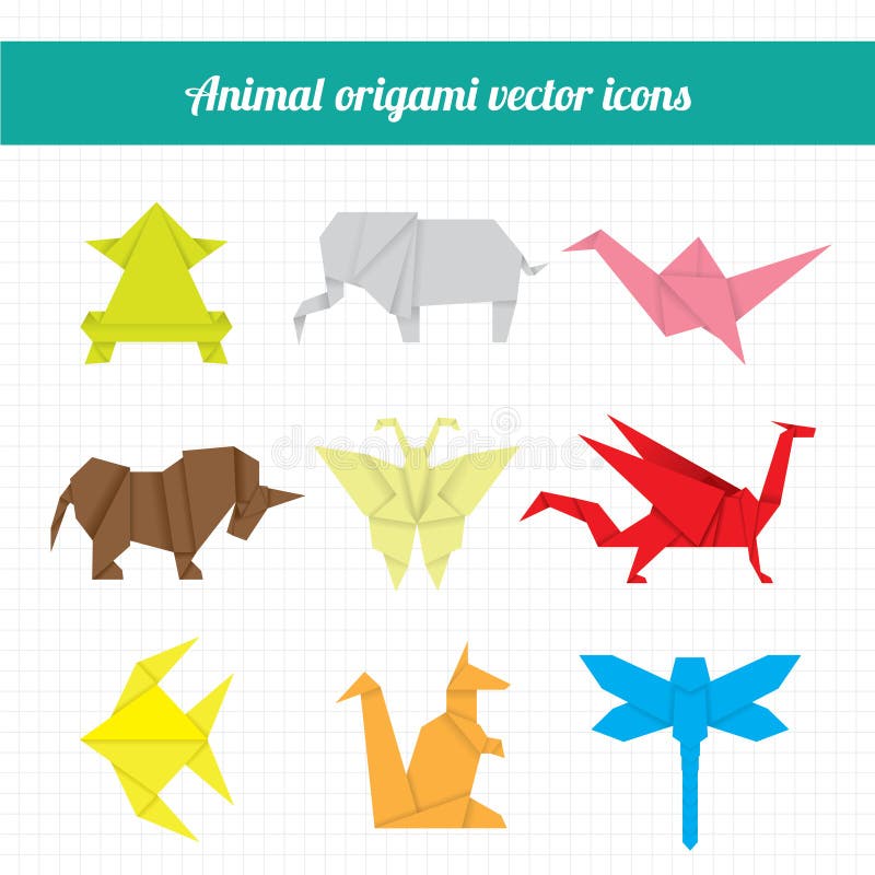 Animal Origami Vector Craft Illustration Stock Vector - Illustration of ...