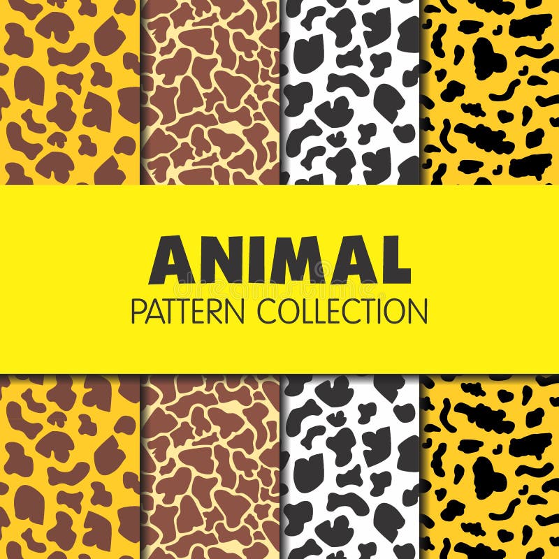 Colorful Animal Pattern Collection Stock Illustration - Illustration of ...