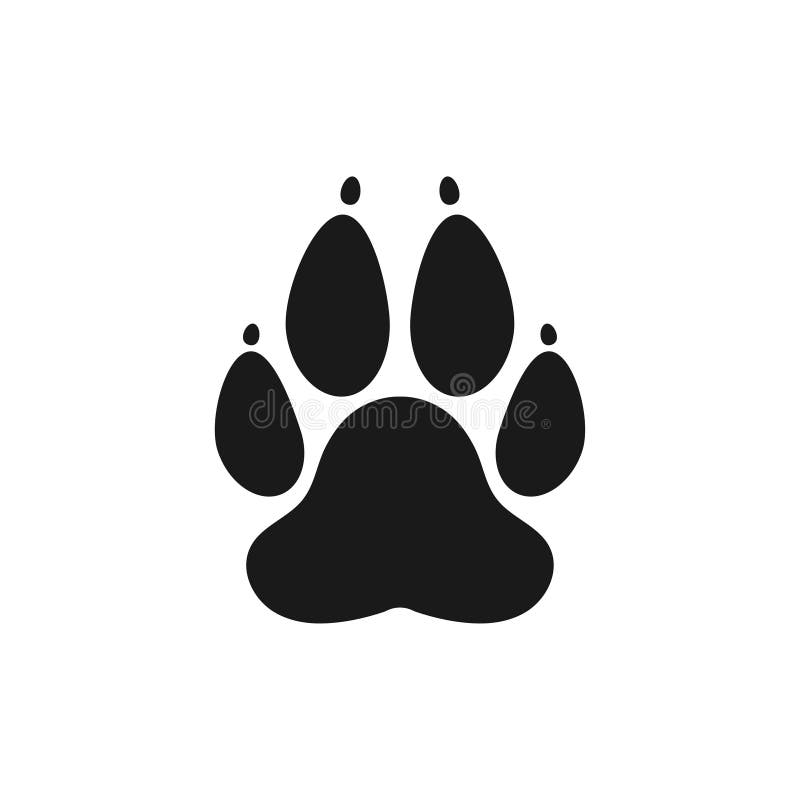 Animal Paw Icons. Flat Design Stock Illustration - Illustration of ...