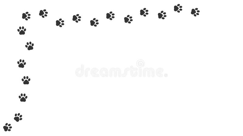 Animal Paw Prints. Cartoon Comic Funny Paws Along the Path. Footprints ...