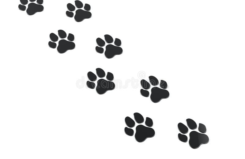 Animal Paw Prints, 3D Rendering Stock Illustration - Illustration of ...