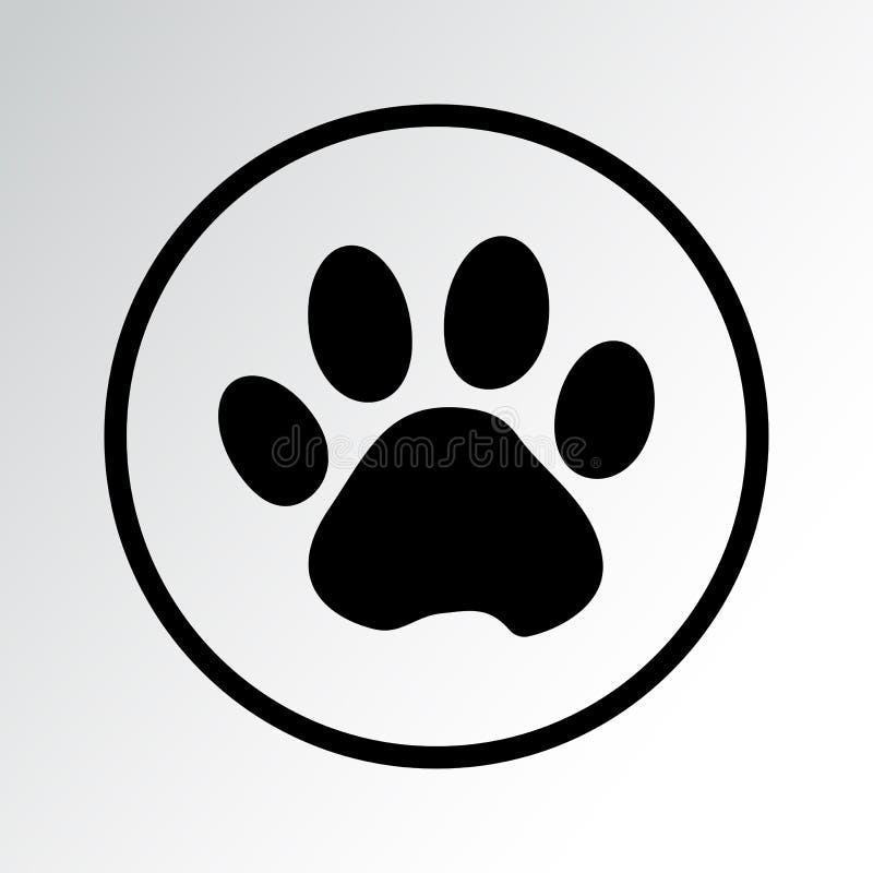 Animal Paw Track Icon. Vector Illustration Stock Illustration ...