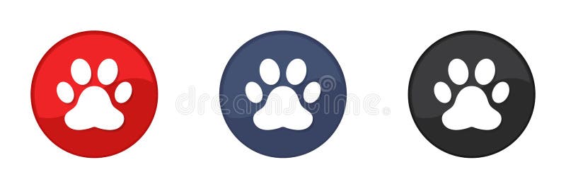 Animal Paws Icons Set. Web Design Stock Illustration - Illustration of ...