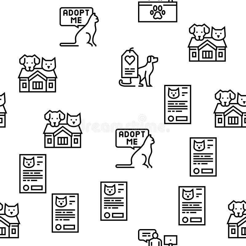 Animal Pet Shelter Vector Seamless Pattern Stock Vector - Illustration ...
