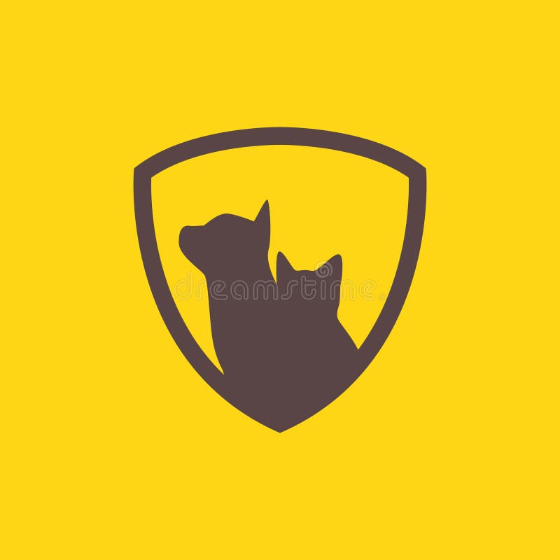 Animal Pets Care Dog Cat Shield Secure Treatment Logo Design Vector ...