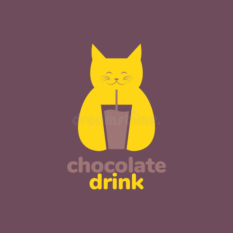Animal Pets Cat Drink Chocolate Mascot Modern Logo Design Vector Stock Vector - Illustration of ...