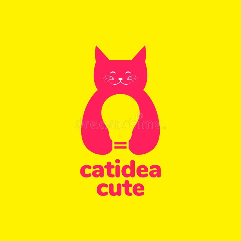 Animal Pets Cat Lamp Light Ideas Modern Logo Design Vector Stock Vector - Illustration of kitty ...