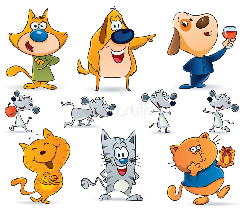Animal Pets Collection stock vector. Illustration of cheerful - 21712298