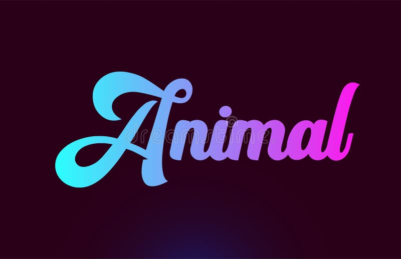 Animal Pink Word Text Logo Icon Design for Typography Stock ...