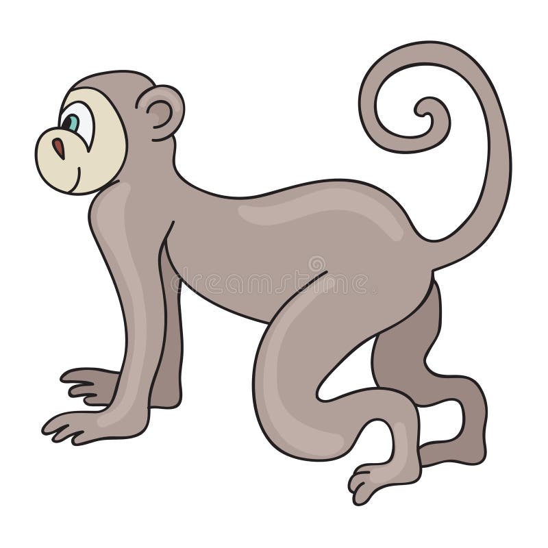 Animal Portrait Monkey. Vector Illustration Stock Vector - Illustration ...