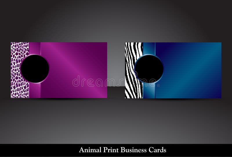 Animal Print Business Cards, Raster Version Stock Vector - Illustration ...