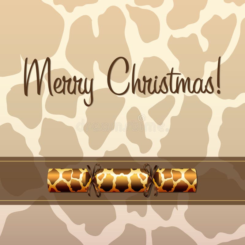 Animal Print Christmas Cracker Card Stock Vector - Illustration of ...