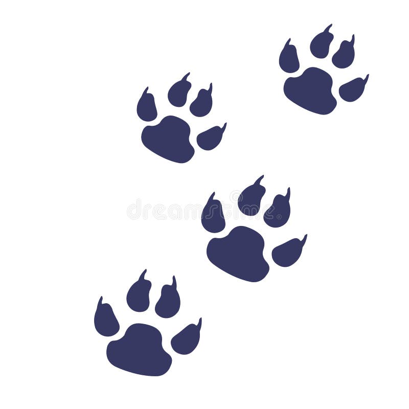 Animal Print Paw Foot Shape Stock Illustration - Illustration of claws ...